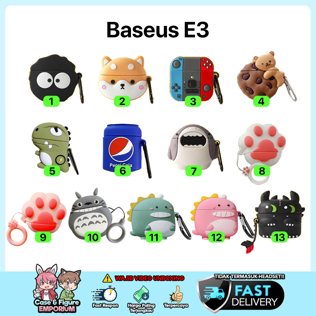 Baseus E3 Case Silicone Bowie Encok Silicone Casing Cute Cool ...