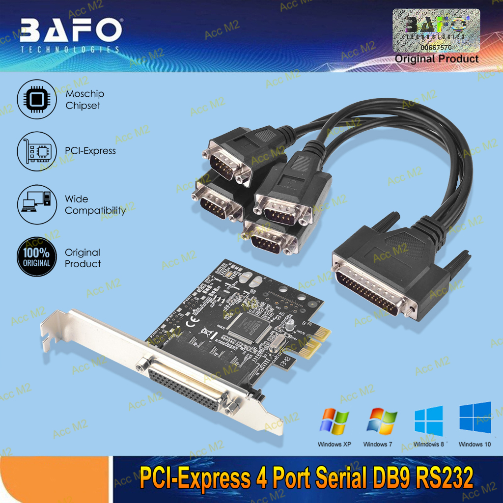 Bafo PCI-e 4 Port Series RS232 DB9 Expansion Card PCI Express PCIE ...