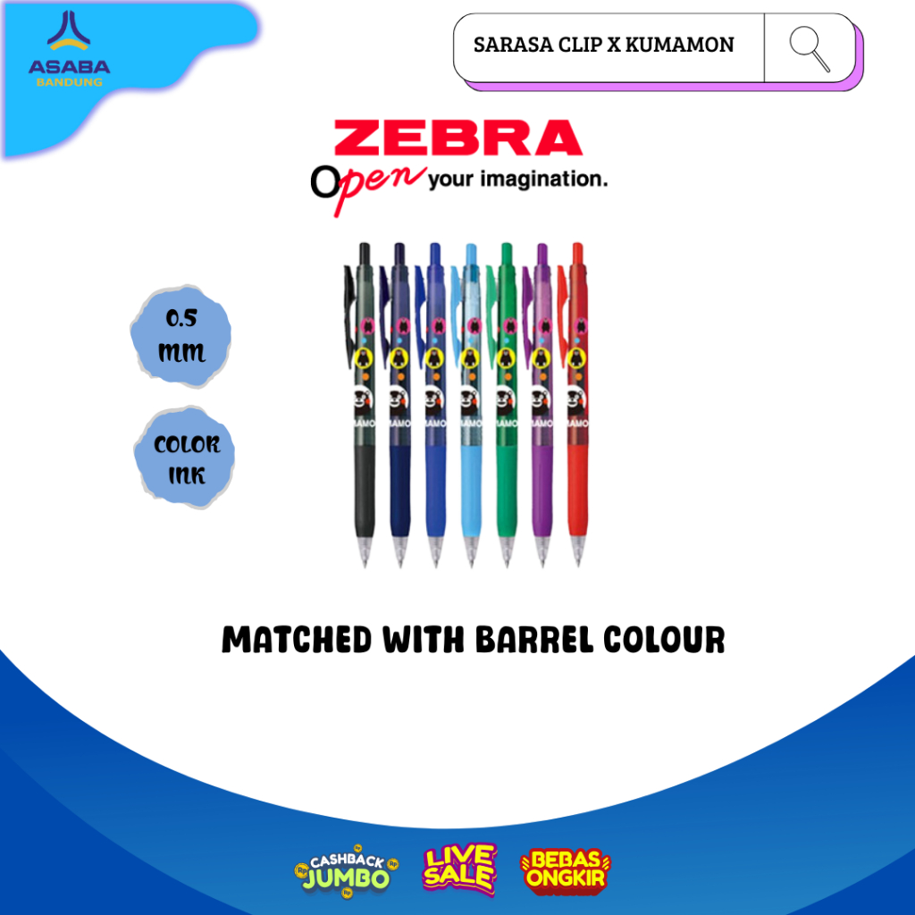 Asaba Bandung - Zebra Sarasa Clip x Kumamon | Shopee Malaysia