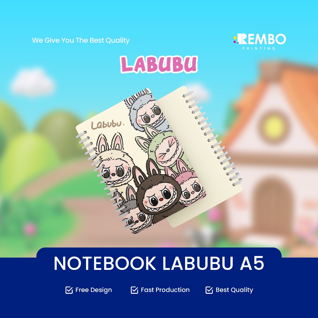 LABUBU A5 EDITION MINI NOTEBOOK / LABUBU NOTEBOOK / RING NOTEBOOK ...
