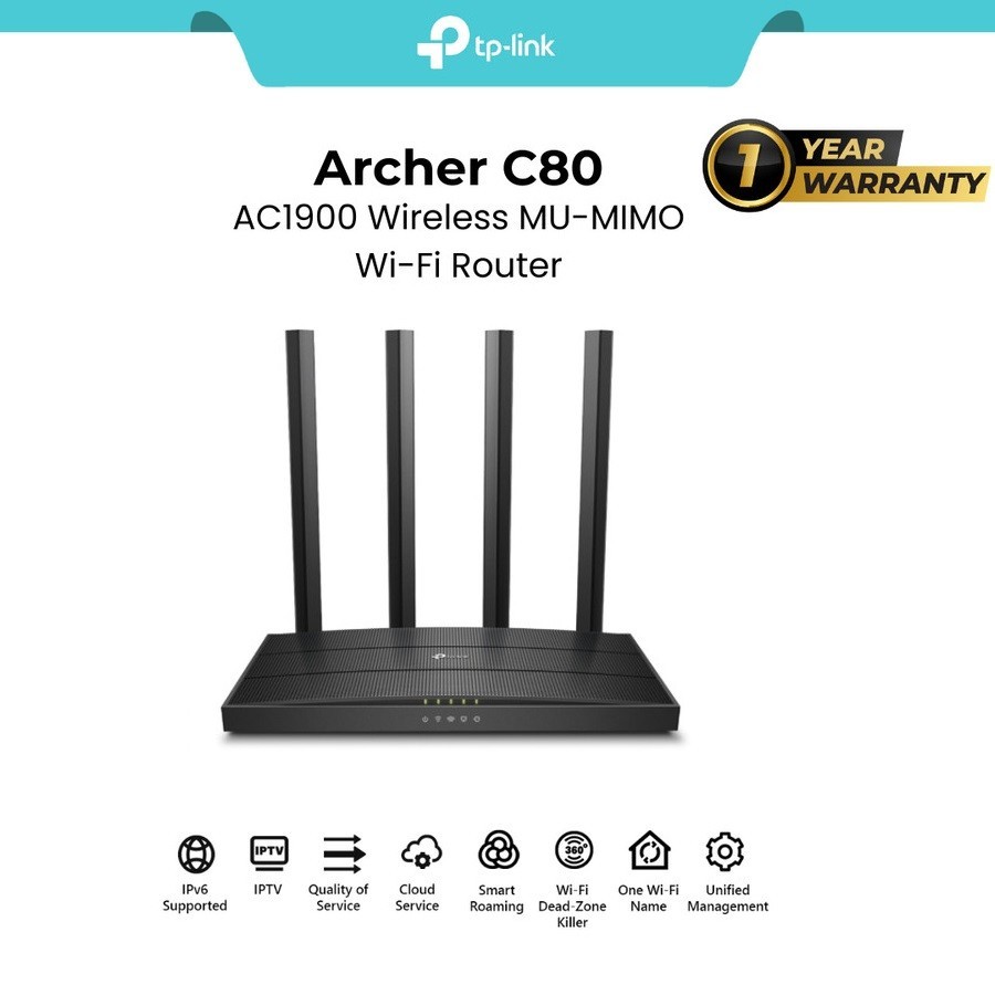 Tp-link ARCHER C80 AC1900 WI-FI DUAL BAND MU-MIMO ROUTER | Shopee Malaysia