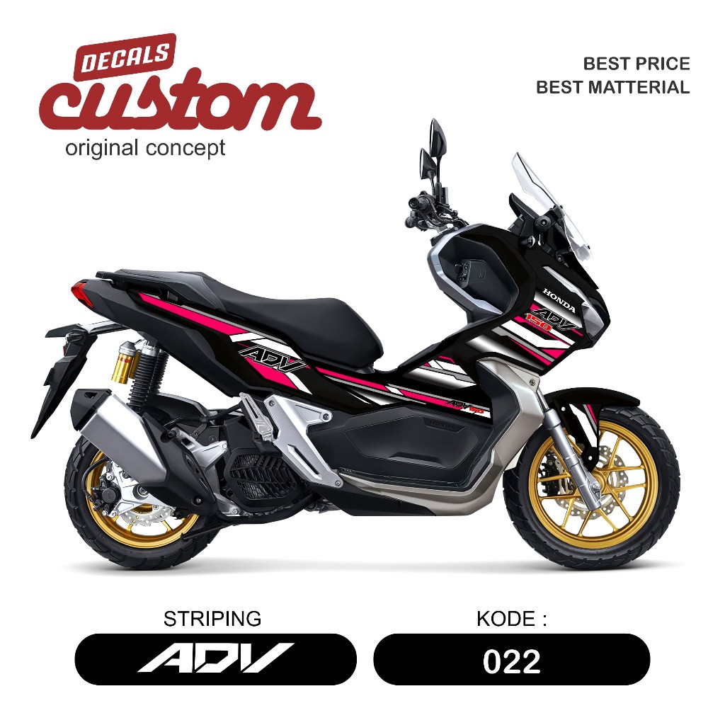 Sticker honda adv striping Motorcycle adv 150 decal lest premium adv ...
