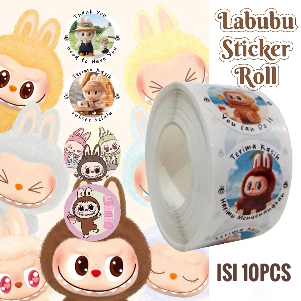 [10Pcs] Labubu STICKER Roll Cartoon 2.5cm Sanrio Kuromi Capybara ...