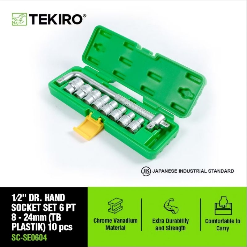 Tekiro Hand Socket Set 1/2" 6PT 8 - 24 MM 10 PCS / Sock Wrench Set | Shopee Malaysia