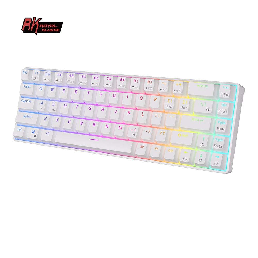 Rk Royal Kludge RK68 RGB White 68 Keys Wired keyboard | Shopee Malaysia