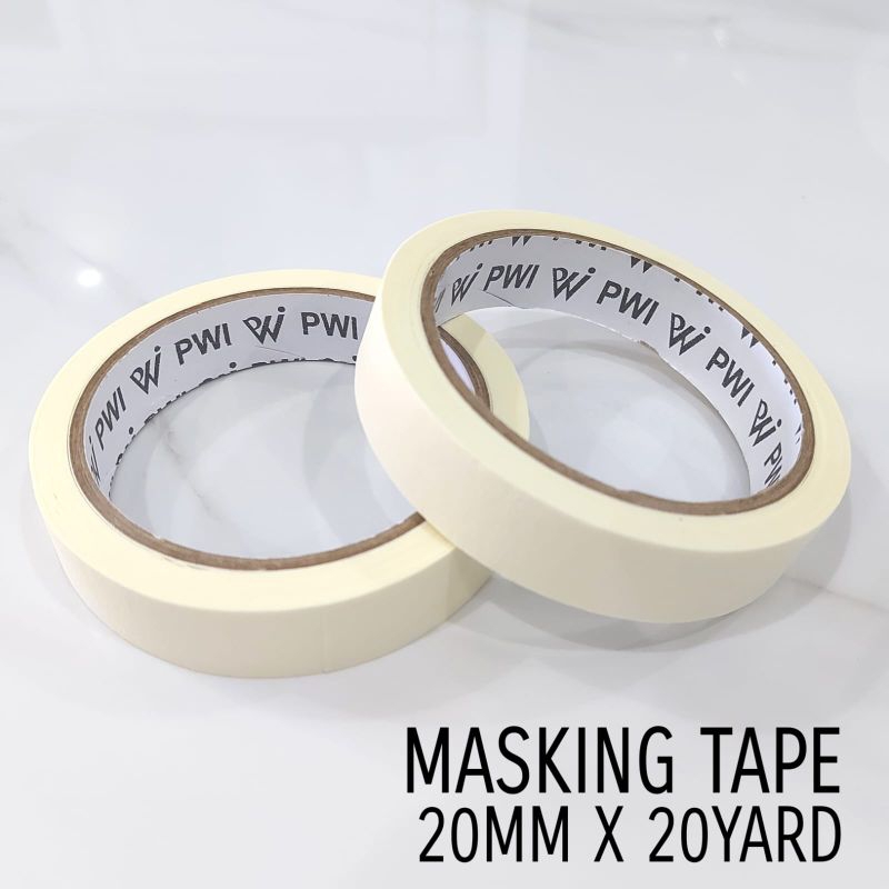 Masking Tape Cream 20mm x 20yards PWI | Shopee Malaysia