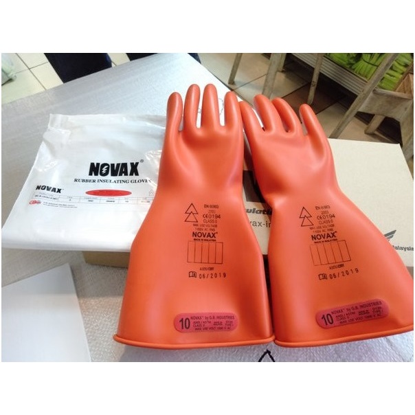 PERALATAN Novax high voltage Insulation rubber gloves anti-electricity Protective safety ...