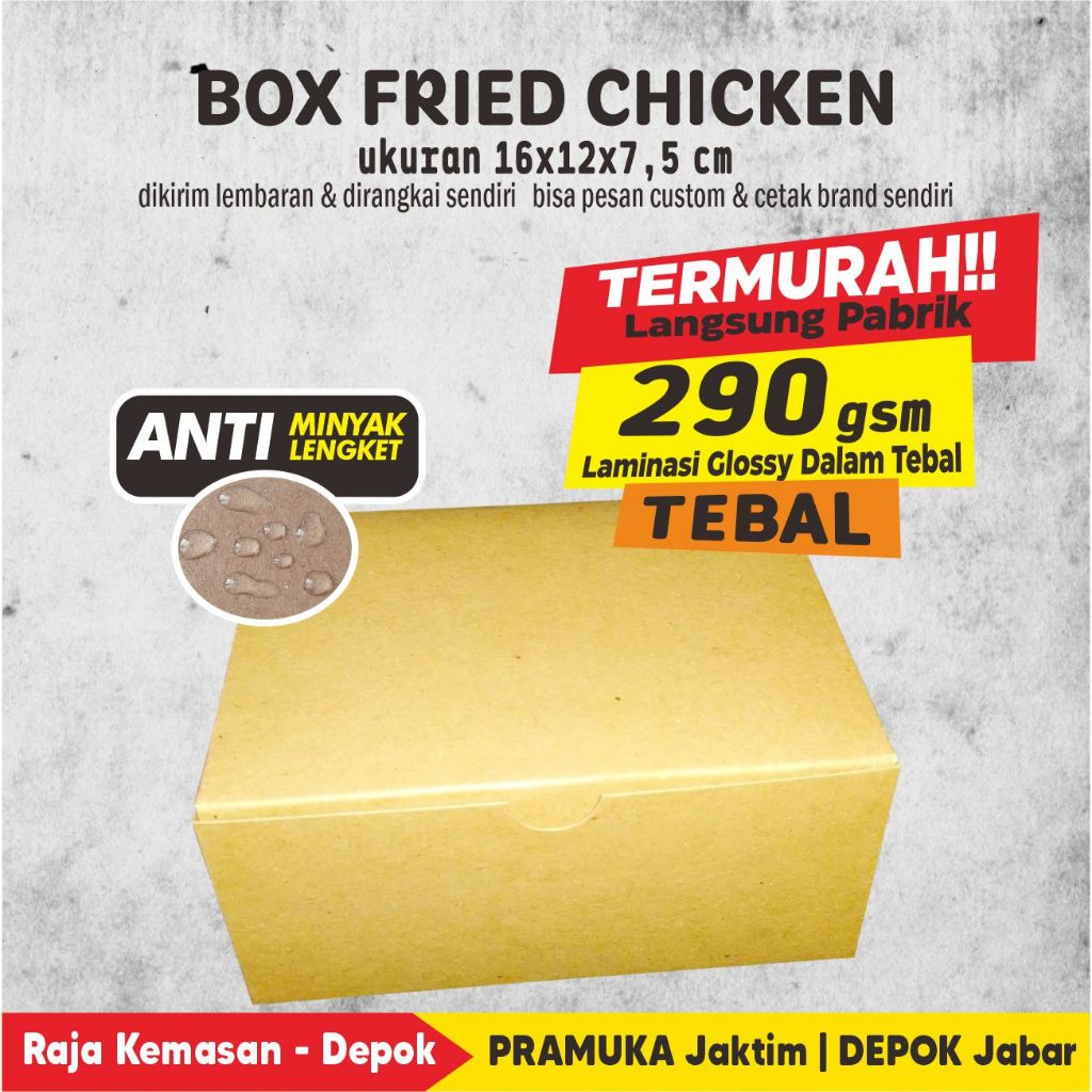 Snack Box 16x12x7,5 cm Laminated Plain Kraft | Shopee Malaysia
