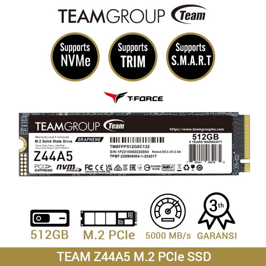 Team GROUP M.2 2280 PCIe NVME Gen4x4 SSD - Z44A5 | Shopee Malaysia