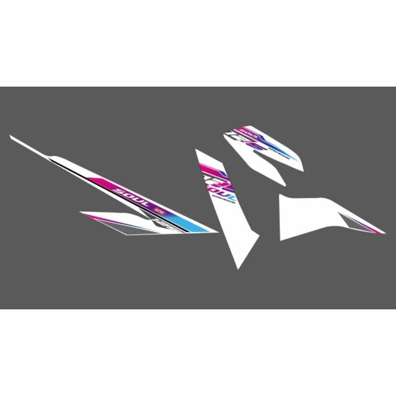 Transparent UV Striping Sticker Soul GT 125 Lis Simple Rainbow Style ...