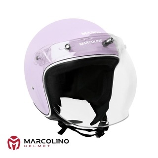 [ Lilac Classic Edition With Visor ] Helmet Bogo Retro Marcolino ...