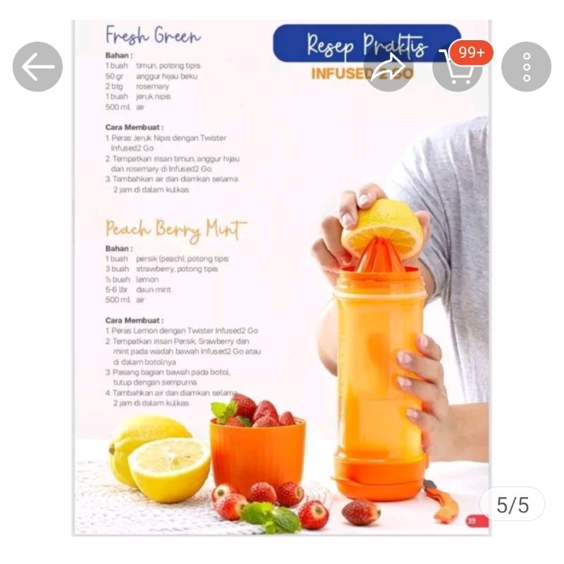 Tupperware infusion water drinking bottle 1 pcs, 700 ml (there are ...