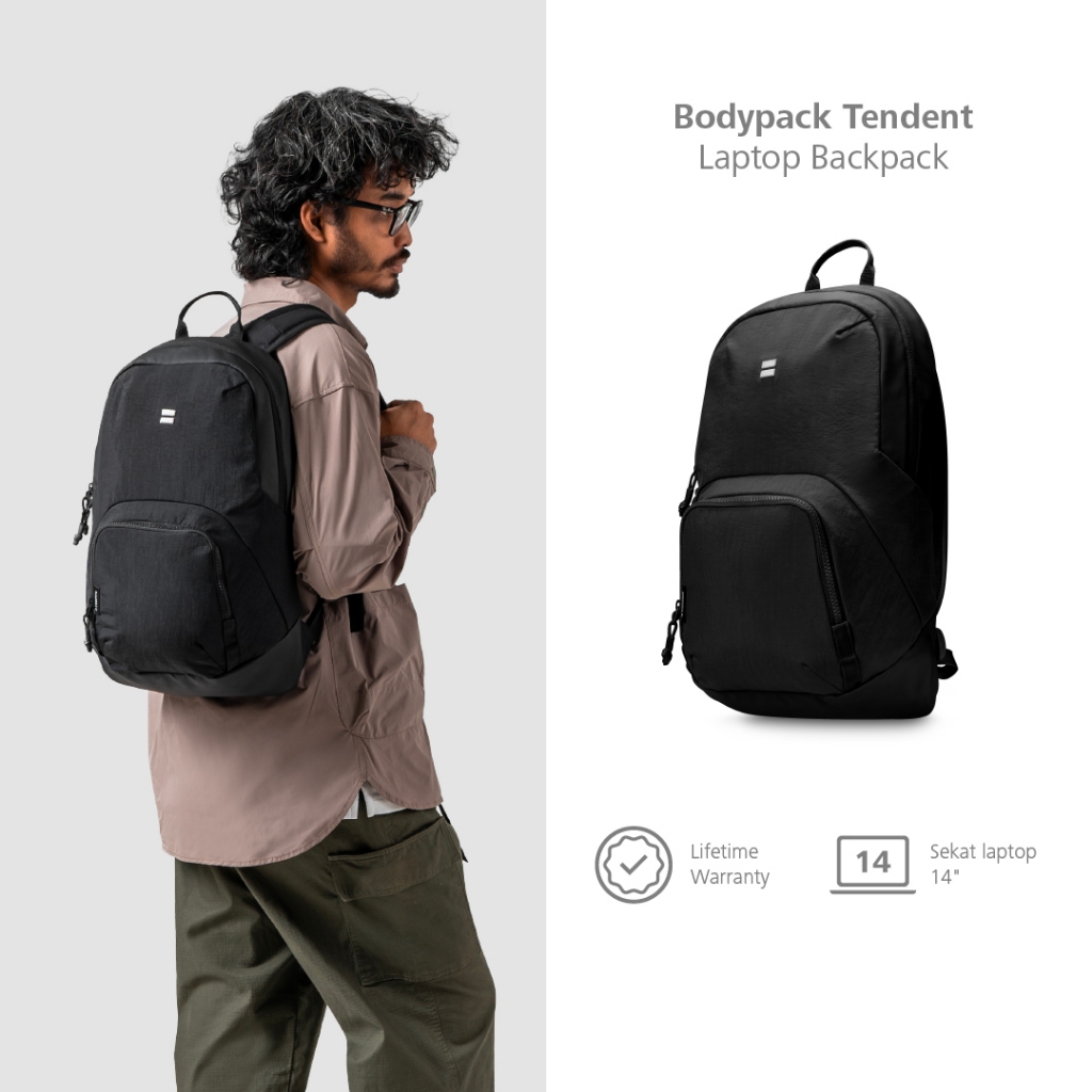 HITAM Tendent Laptop Bodypack 14 Inch Bag Light and Strong School Work ...