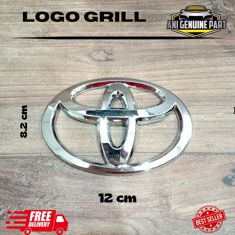 Toyota Car Logo Emblem Size 12cm, 13cm, 14cm, 15cm Chrome High Quality ...