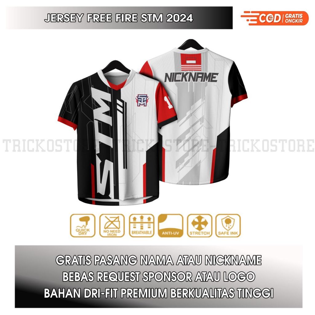 Free FIRE STM JERSEY FREE INSTALL NAME FREE REQUEST PREMIUM DRIFIT ...