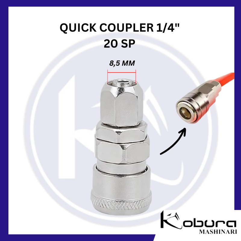 Quick Coupler 20 SP Coupler Connector 1/4" Inch PU Compressor Hose ...