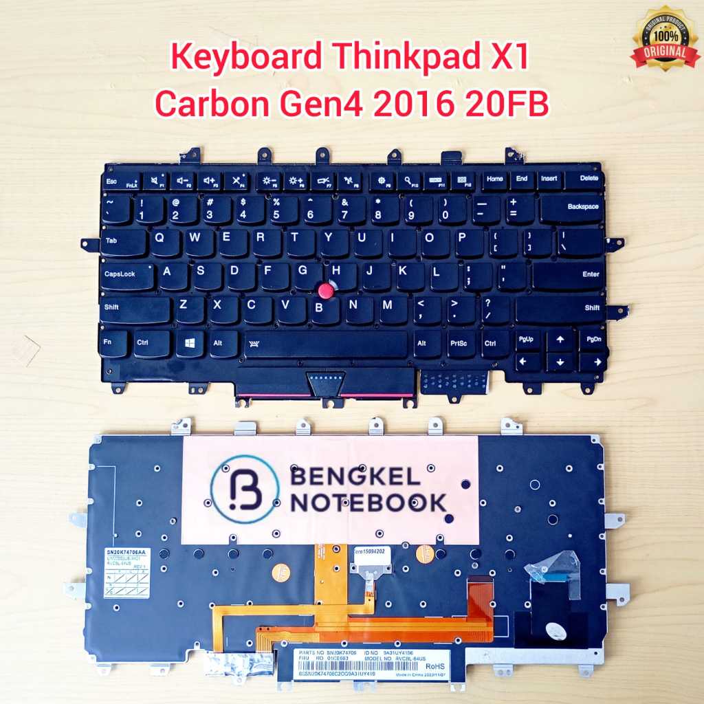 Thinkpad X1 Carbon Keyboard Gen4 4th Gen 4 2016 20FB 20FC US TP00076A ...