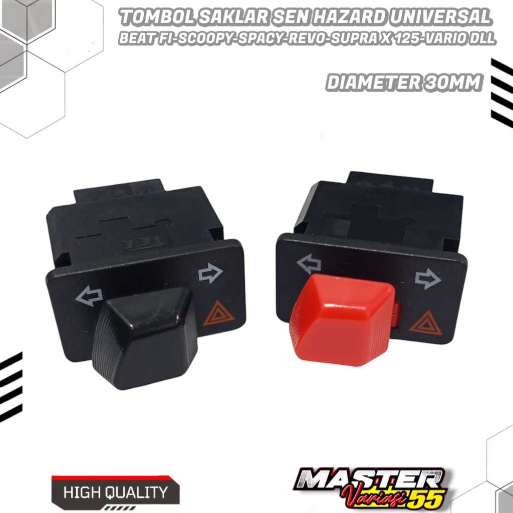 MERAH TOMBOL Honda UNIVERSAL HAZARD SINNER SEN SWITCH BUTTON HAZARD RED ...