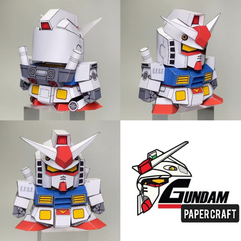 Mini figure gundam RX 78-2 paper craft anime diy gundam robot | Shopee ...