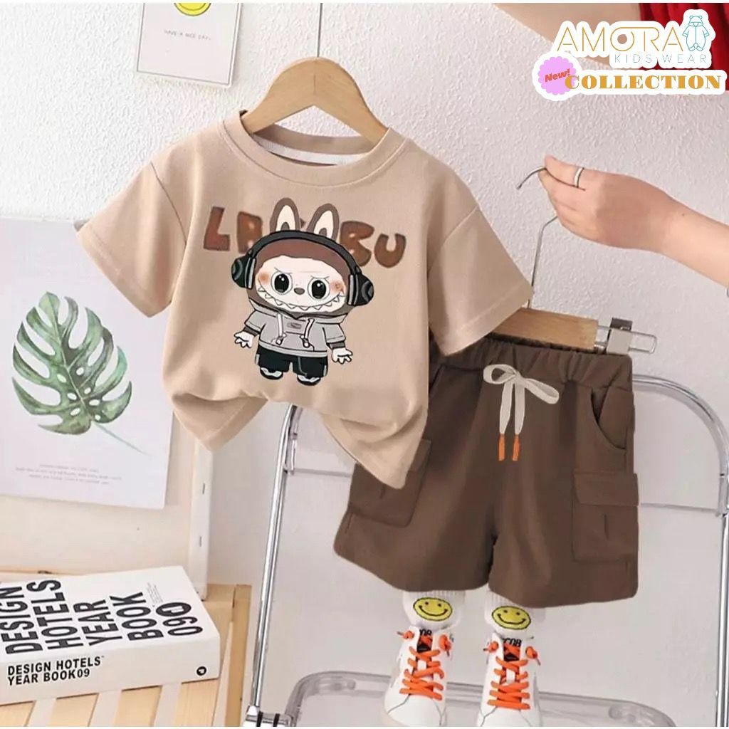 Boys' clothes with Viral Labubu character motifs for ages 1-5 years ...