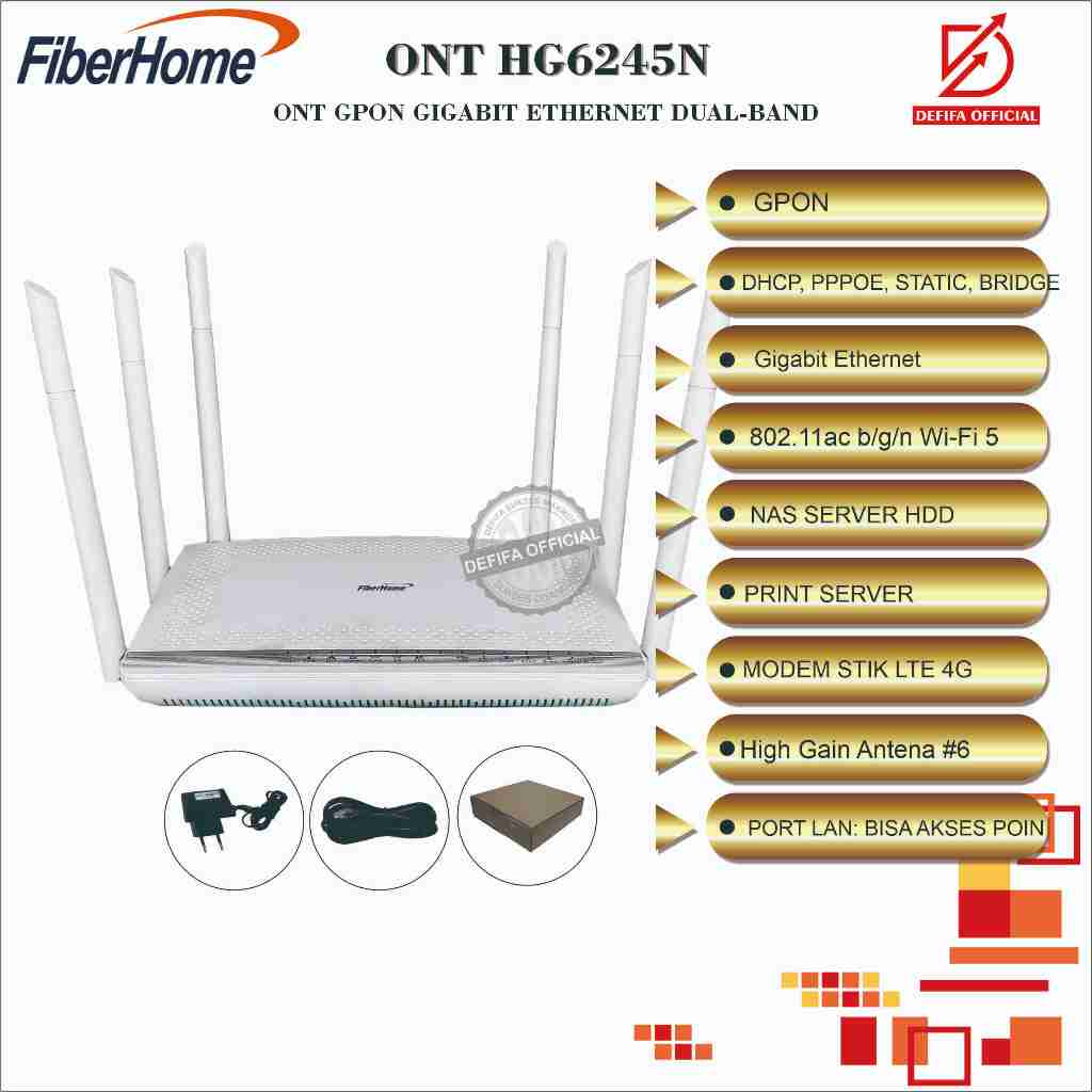 Ftth Modem Wireless WIFI Router Fiberhome HG6245N GPON ONT ONU | Shopee ...