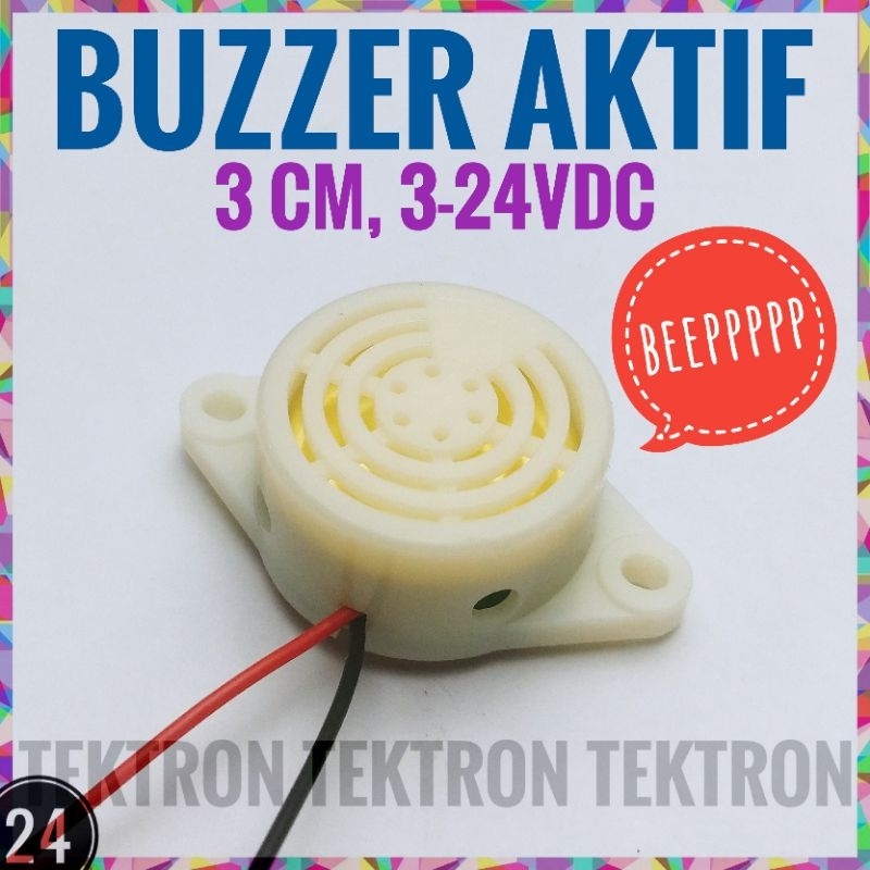 Buzzer 3V to 24V 3cm 30mm Continuous Beep Alarm Sound can be 3V 5V 12V ...