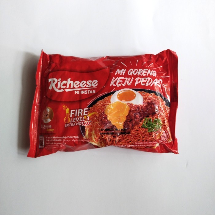 Nabati Richeese Noodles / Fire Spicy Cheese Fried Noodles Level 3 75 gr ...
