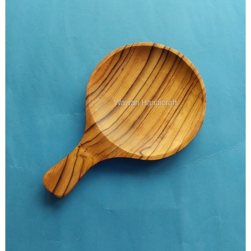 KAYU Wooden plate/pizza plate/serving plate/15cm teflon plate/teak wood ...