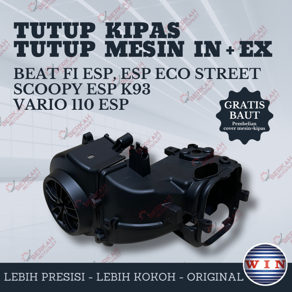MESIN Cover Set Fan Lid Upper Lower Engine Cover Honda Beat Fi Esp Pop ...