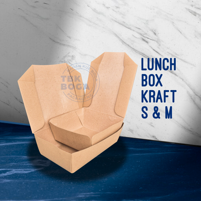 Kraft Paper Lunch Box (S, M / 25 pcs) Brown Laminated Take Away Rice ...