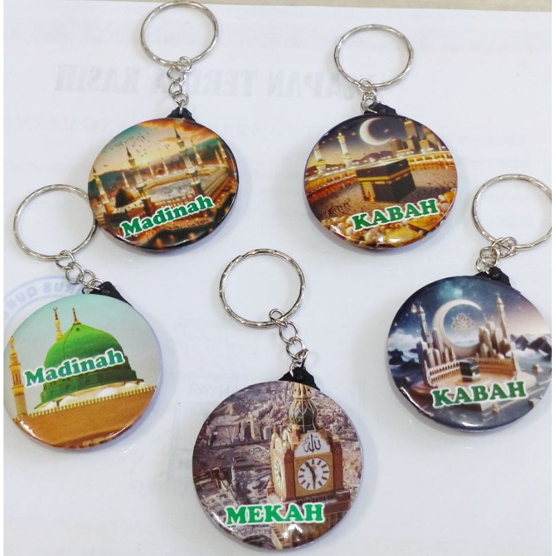GANTUNGAN Contents: 50 pcs VIRAL MECCA KABAH KEYCHAIN SOUVENIRS BY HAJI ...