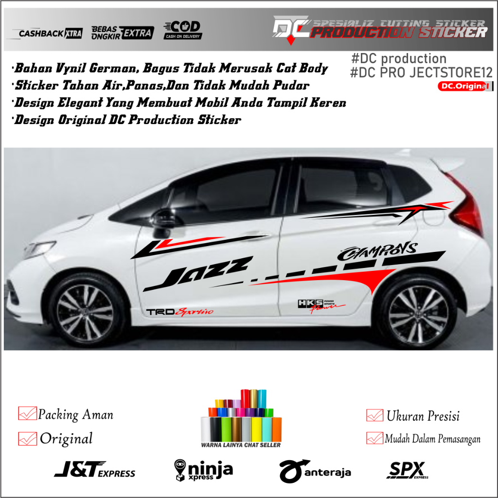 New Sticker Car Sticker Striping Sticker for Honda Jazz Sirion Car Can ...