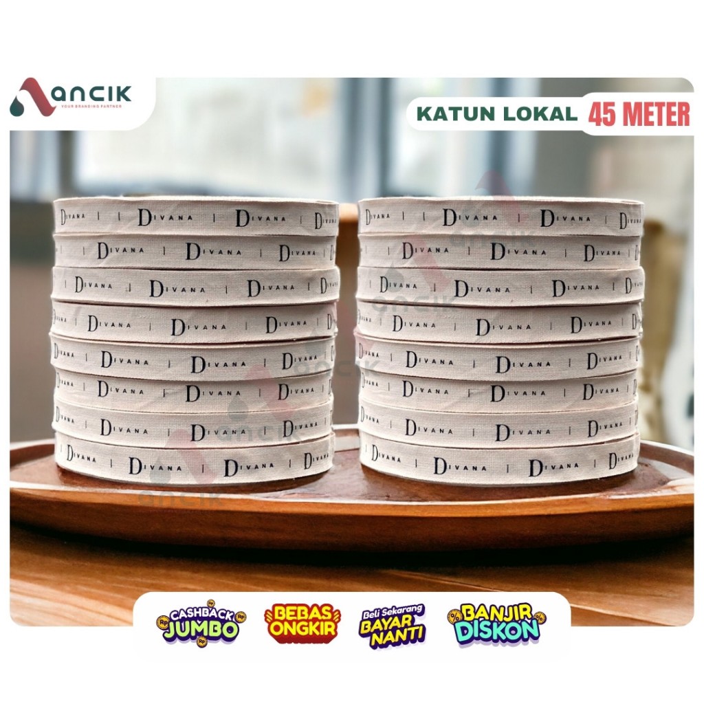 45 Meters Local cotton labels, piterban labels, hijab labels, clothing ...