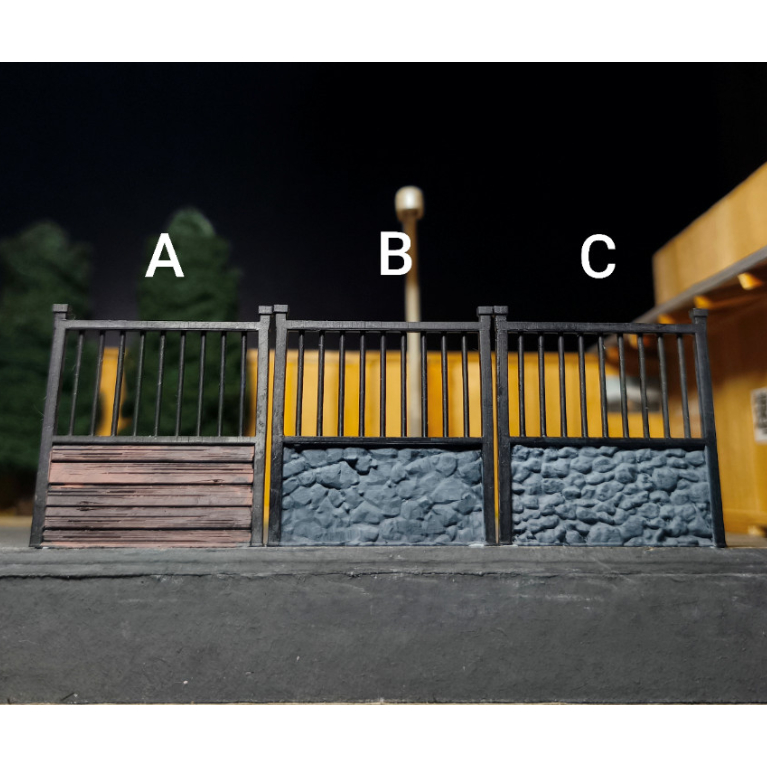 3D Receh Fence type 11 1/64 Road Railing Road Railing Diorama ...