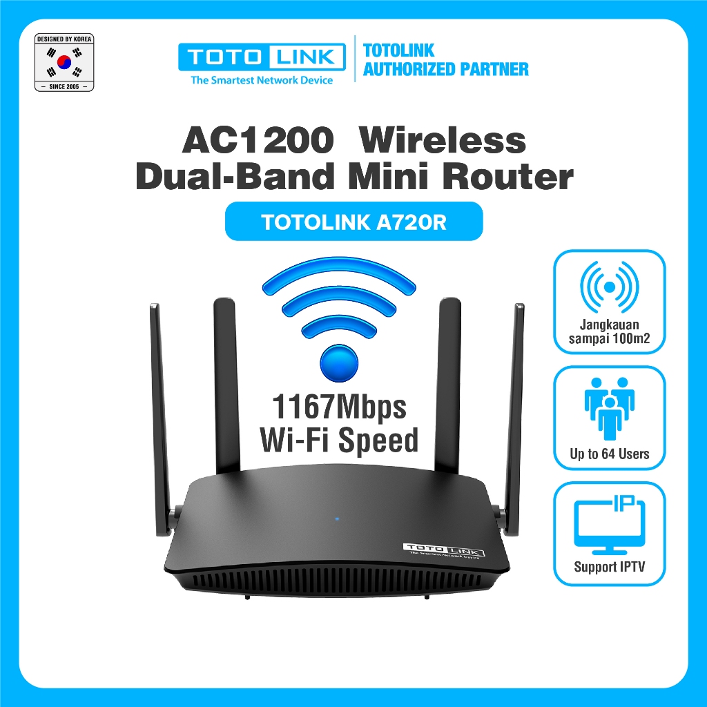(4 Pcs) TOTOLINK A720R AC1200 Wireless Dual Band Router (4 Pcs ...