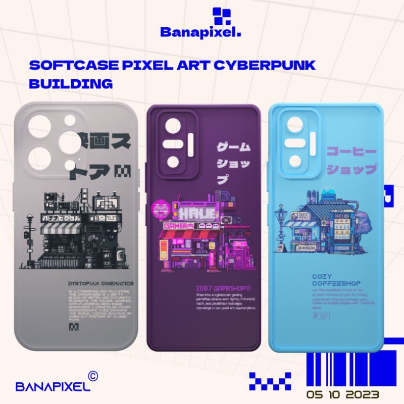 Softcase Pixel Art Cyberpunk Building | All Types of Custom Mobile ...