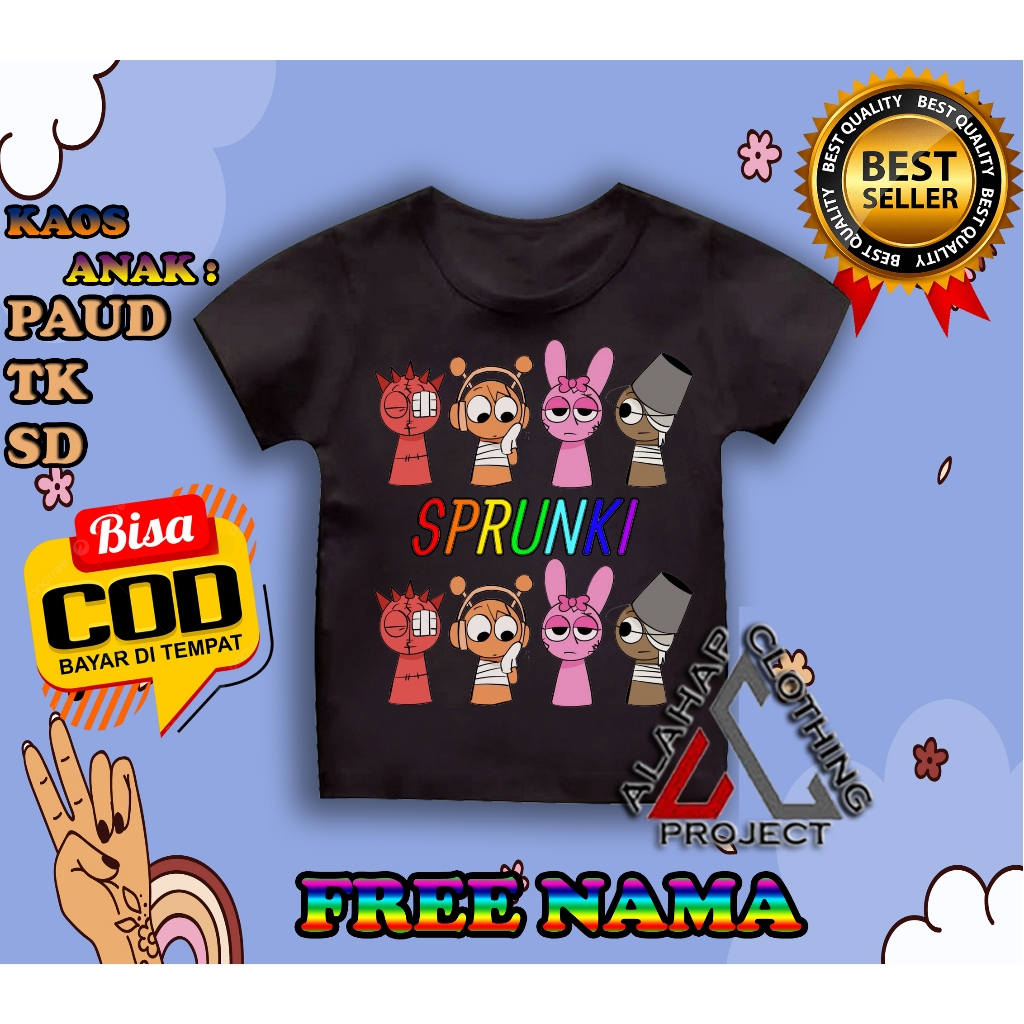 Sprunki Incredibox Children's T-shirts All Characters Free Name ...