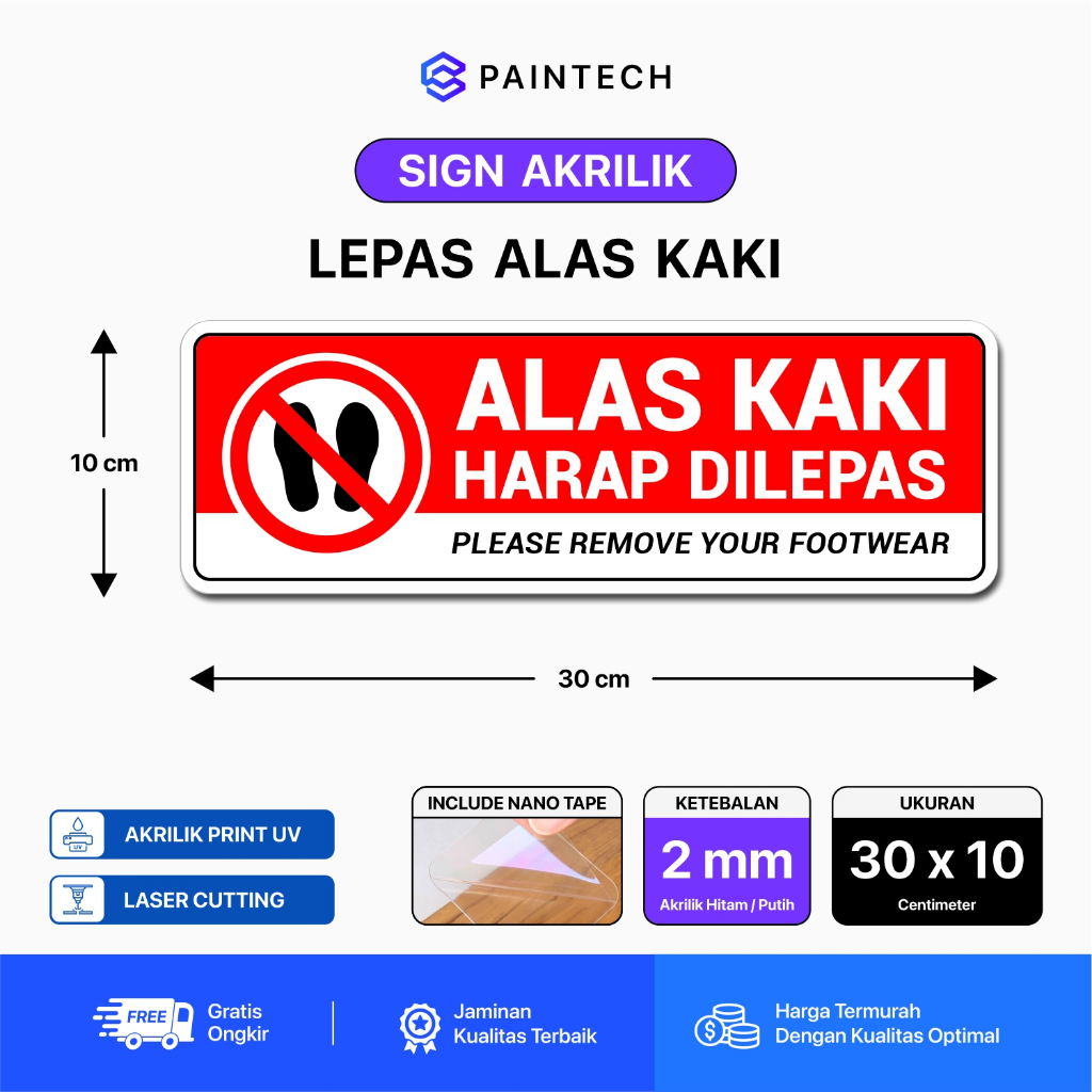 Removable Acrylic Sign UV Printed Acrylic Footrest Signage Size 30 X 10 ...