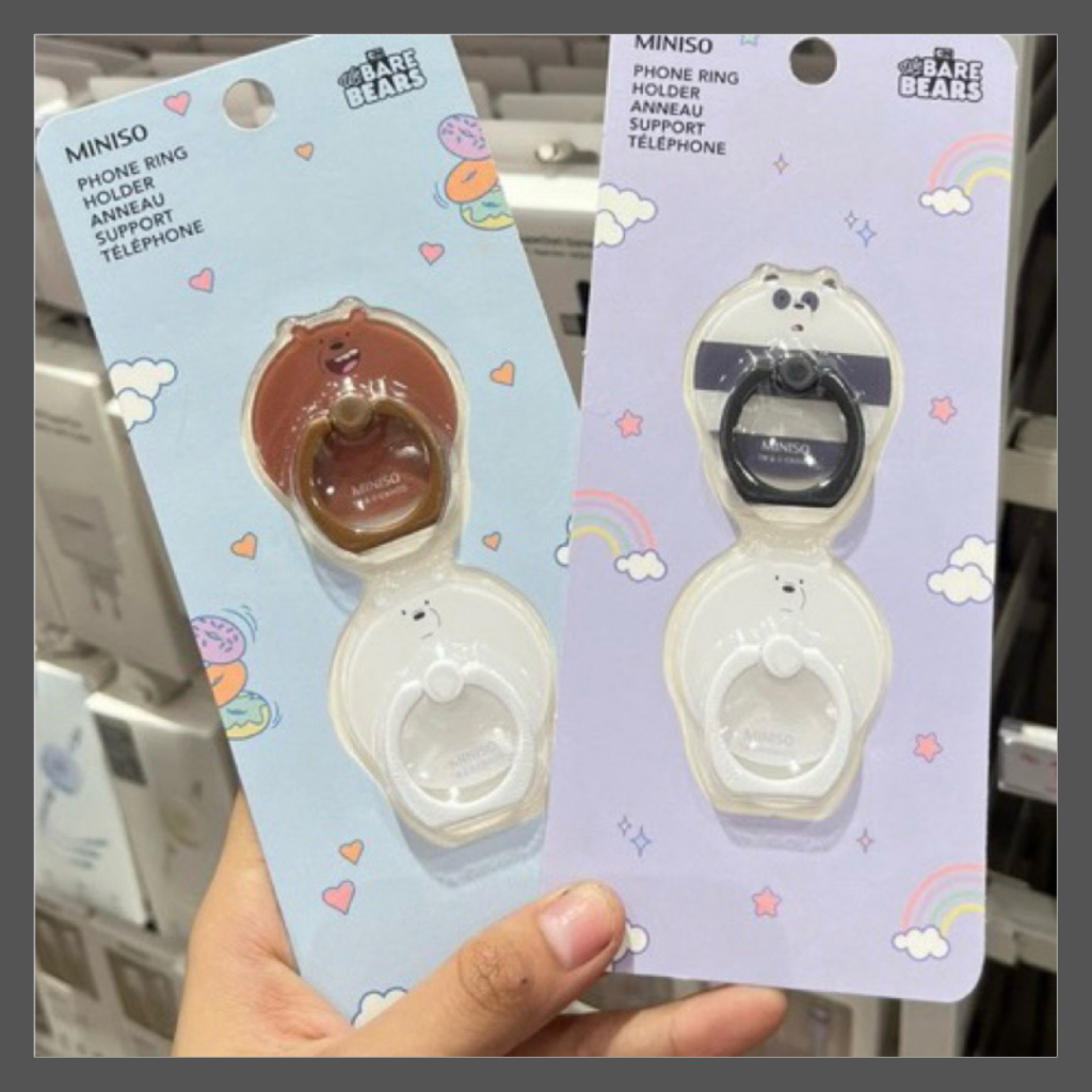 Original MINISO We Bare Bears Phone Ring Stand Mobile Phone Holder Ring ...