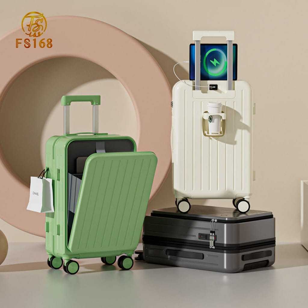 Fs168 Cabin suitcase 20 inch Laptop USB suitcase 24 inch Bottle holder ...