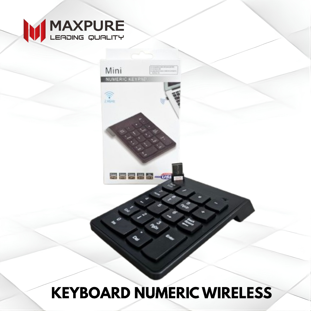 Wireless Numeric Keypad 2.4Ghz Numpad Portable 10 Meter Plug n Play ...