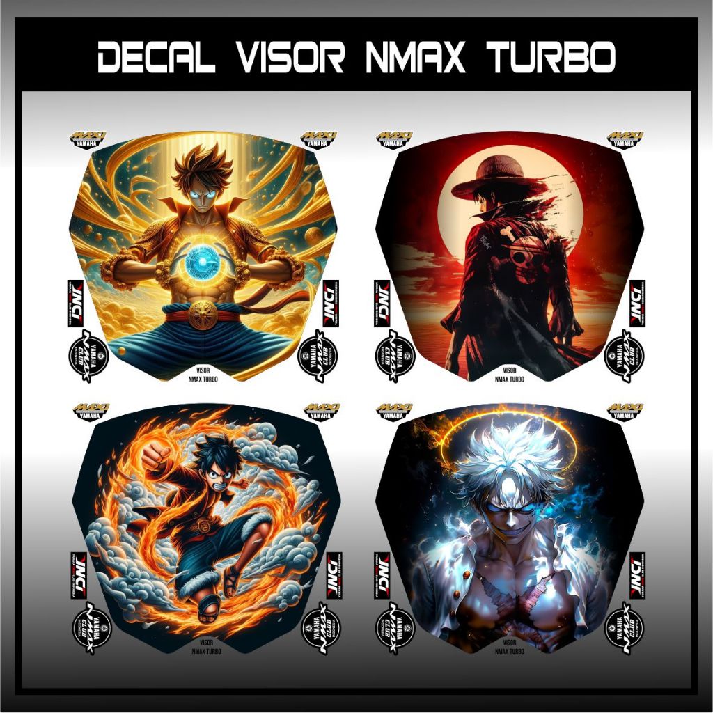 Nmax TURBO VISOR STICKER DECAL LUFFY GRAPHICS / NMAX TURBO 2024 ANIME ...