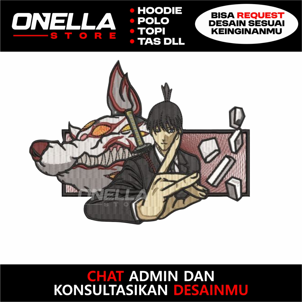 Custom Chainsaw Man - Pemium Embroidery | Shopee Malaysia