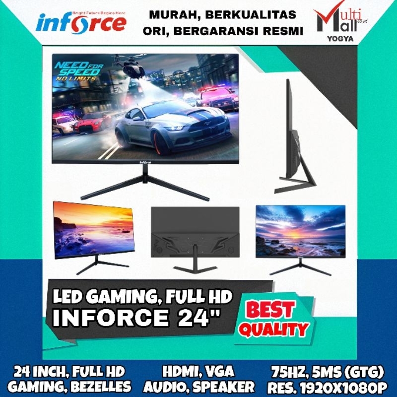 Inforce Gaming Monitor 24" Full HD Bezelless LED Gaming 24IN 75Hz HDMI ...