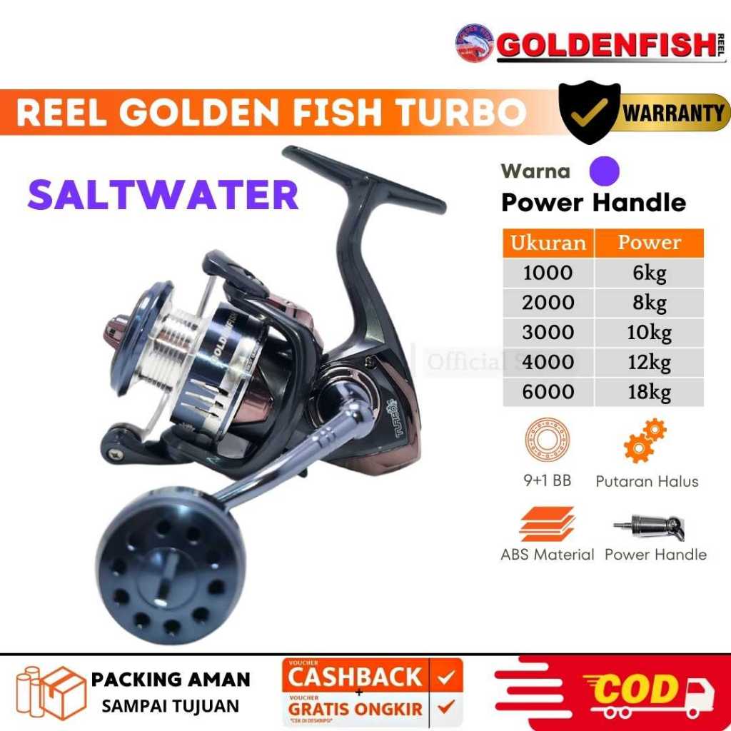 Fishing Reel Golden Fish Turbo SW Power Handle 9 Bearings 1000 2000 ...