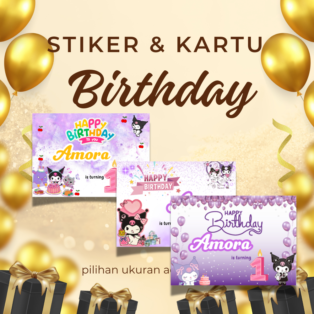 Kuromi birthday stickers/kuromi birthday cards/bento rice stickers ...