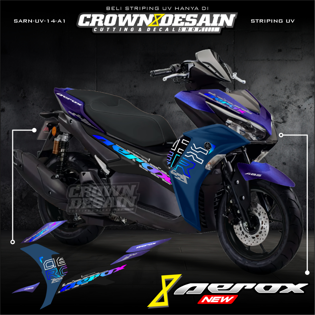 Semifull TRANSPARENT STRIPING AEROX 155 ALL NEW CONNECTED RACING ...