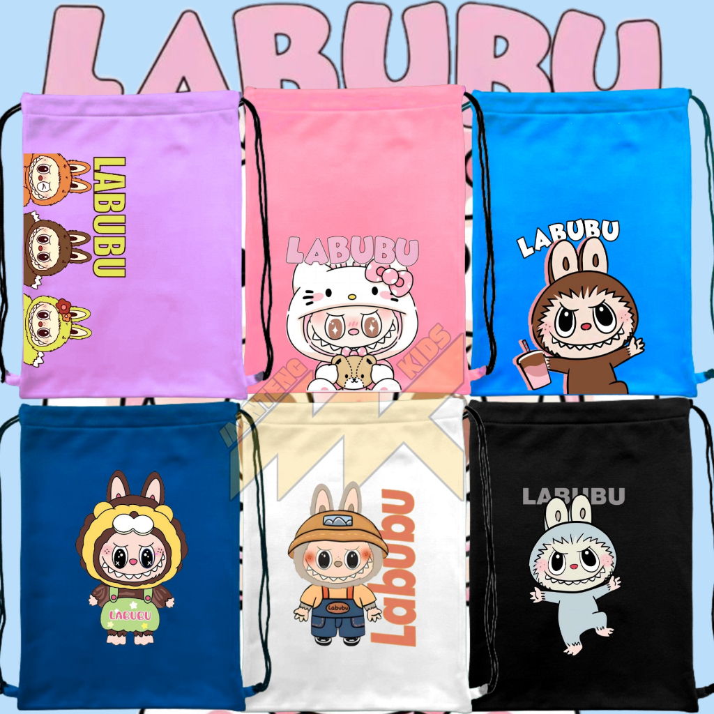 (CAN Use NAME) Labubu children's drawstring bag / free name | Shopee ...