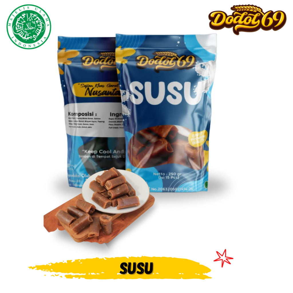 Dodol Garut 69 Premium Milk Variants Typical Packaging Snack from Garut ...