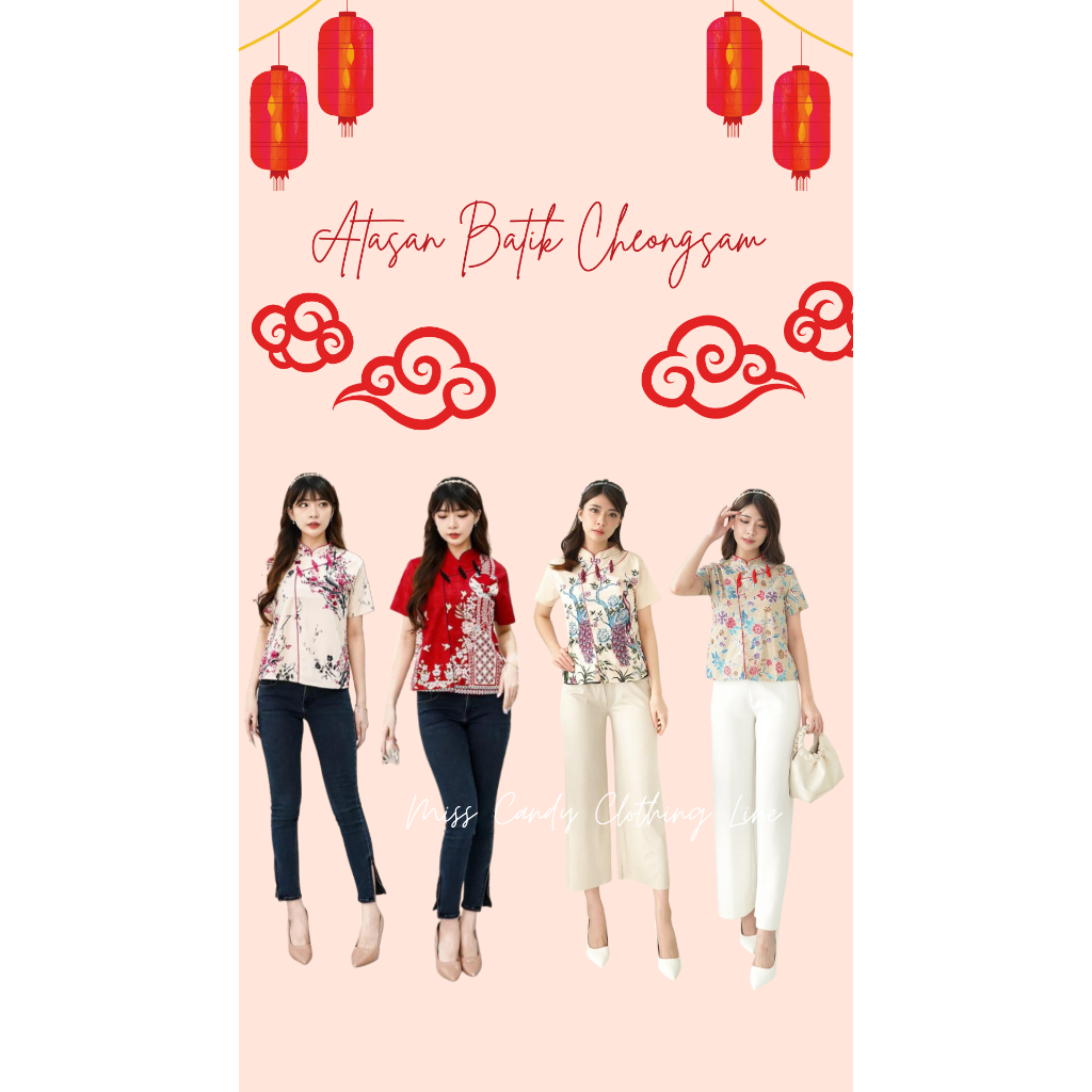 Chinese New Year Sincia Cream Modern Cheongsam Batik Top 305 GB PAC FS ...